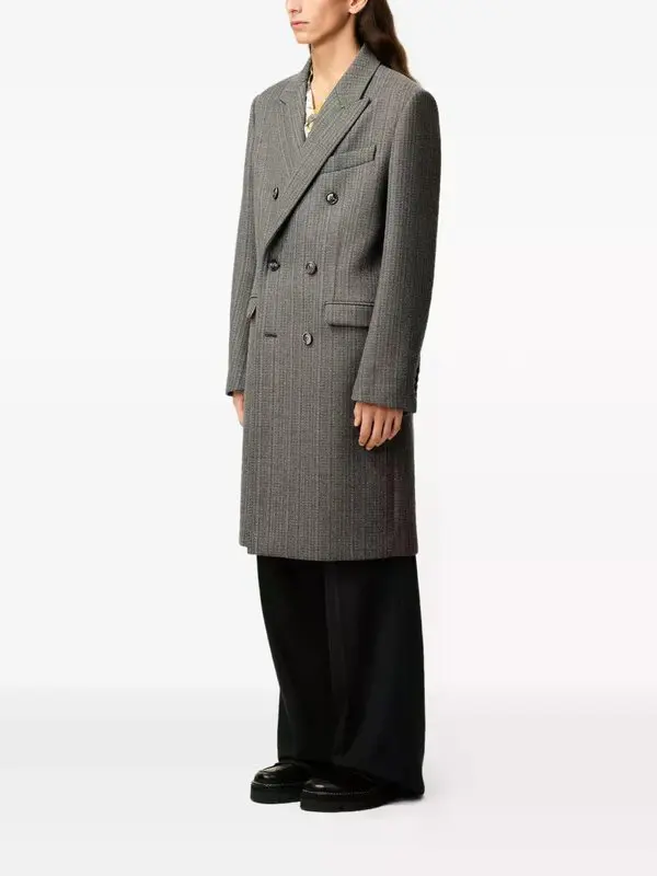 AMI Paris Herringbone Double-breasted Coat