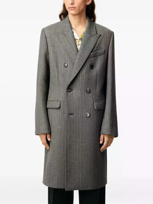 AMI Paris Herringbone Double-breasted Coat