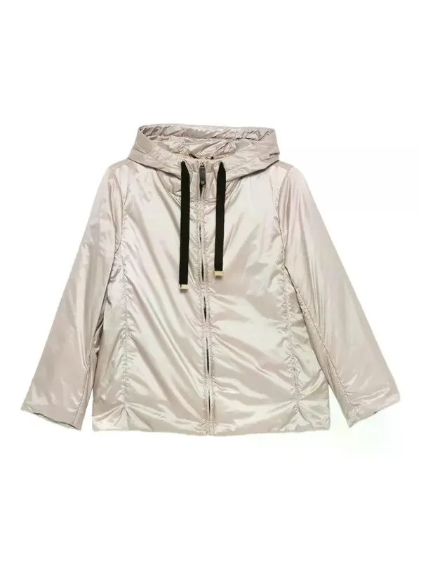Max Mara The Cube Green Hooded Zip-front Jacket - Grey