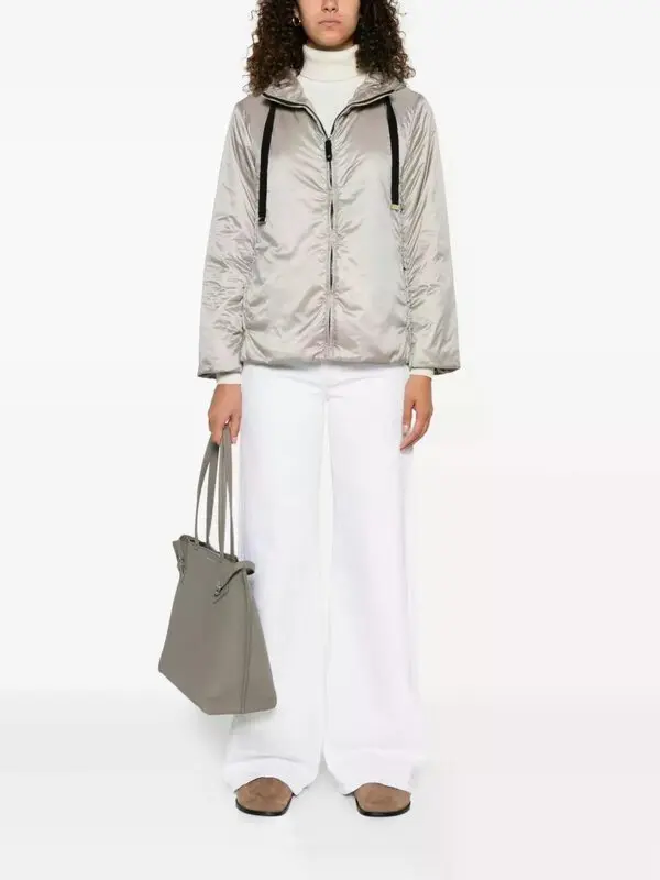Max Mara The Cube Green Hooded Zip-front Jacket - Grey