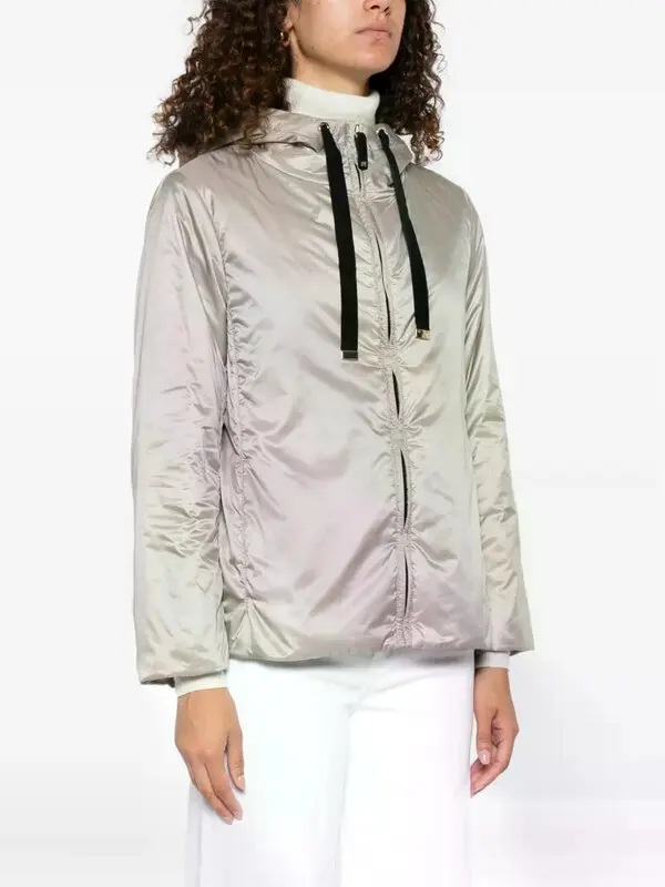 Max Mara The Cube Green Hooded Zip-front Jacket - Grey