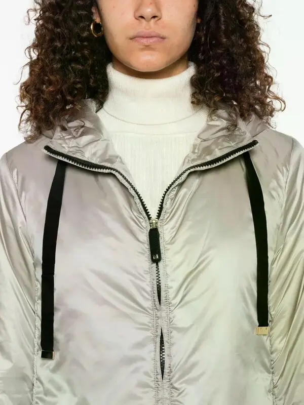 Max Mara The Cube Green Hooded Zip-front Jacket - Grey