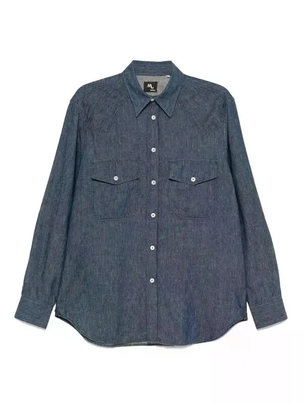DOPPIAA Double-pocket Denim Shirt - Blue
