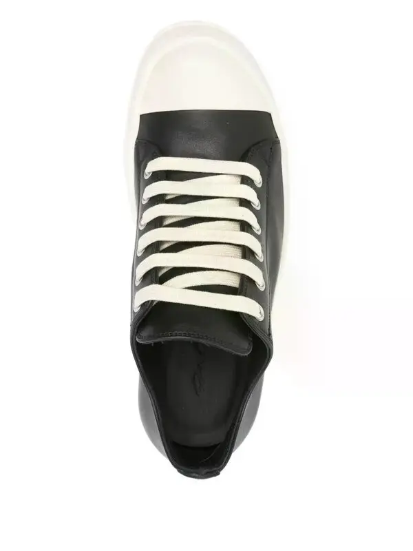 Rick Owens Leather Lace-up Sneakers - Black