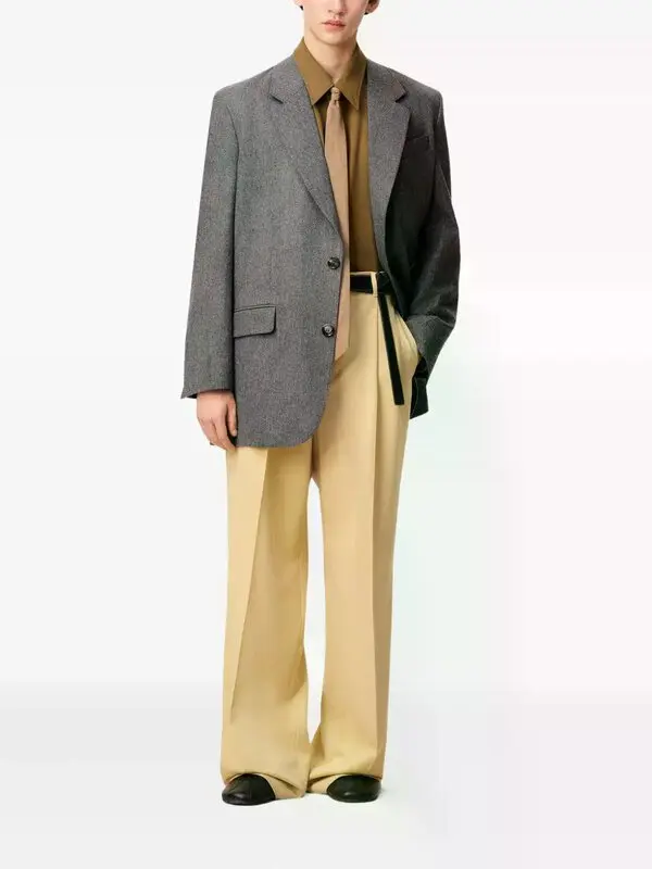 AMI Paris Single-breasted Wool Jacket - Grey