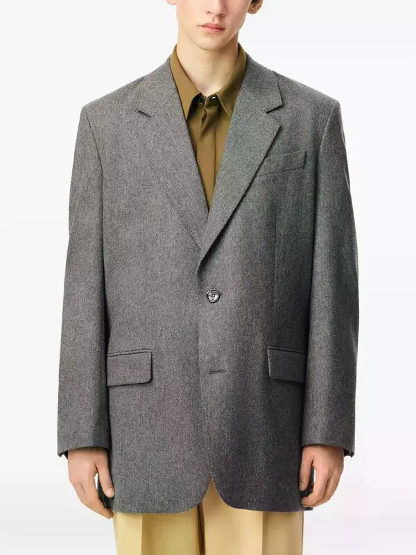 AMI Paris Single-breasted Wool Jacket - Grey