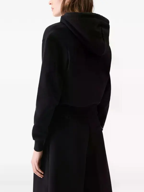 Jacquemus Cropped Cotton Fleece Hoodie - Black