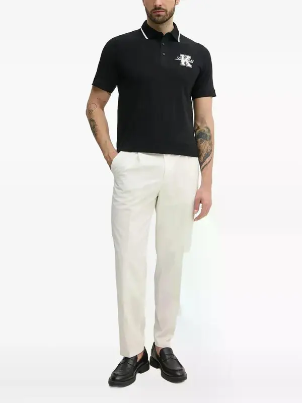 Karl Lagerfeld Logo-patch Cotton-blend Polo Shirt
