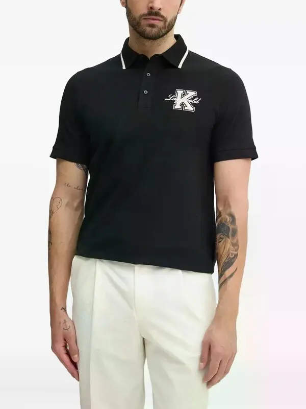 Karl Lagerfeld Logo-patch Cotton-blend Polo Shirt