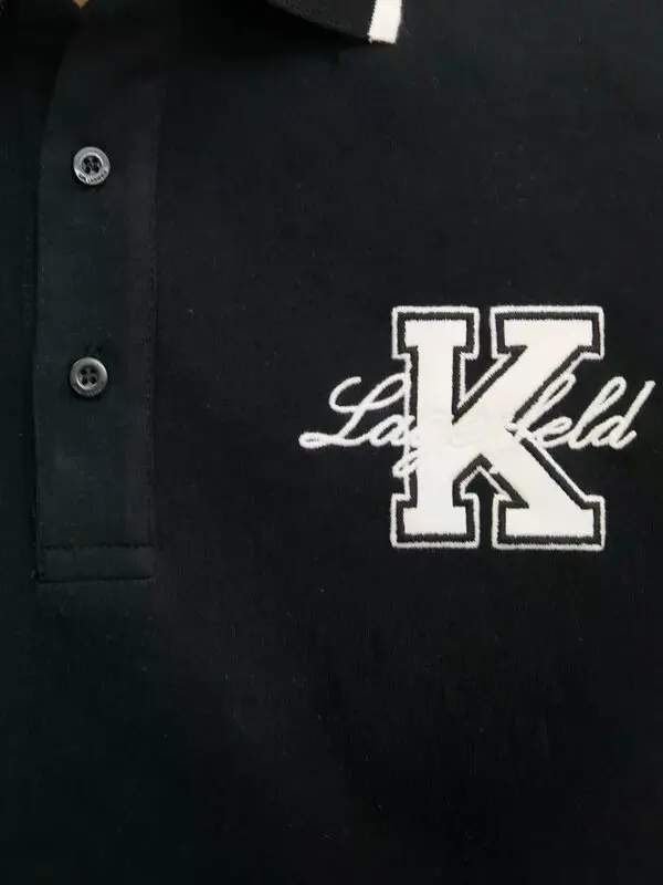 Karl Lagerfeld Logo-patch Cotton-blend Polo Shirt