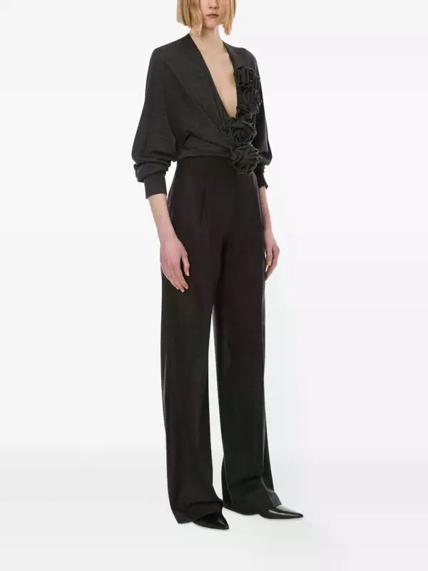 Alberta Ferretti Virgin-wool High-waisted Pants