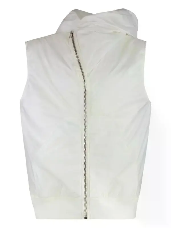 Rick Owens Hooded Zip-front Waistcoat - White