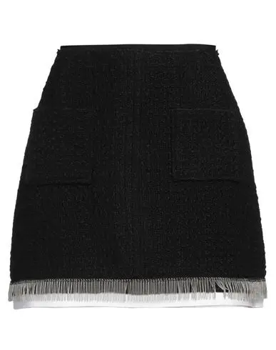 N°21 Mini Tweed Flared Skirt With Appliqués - Black
