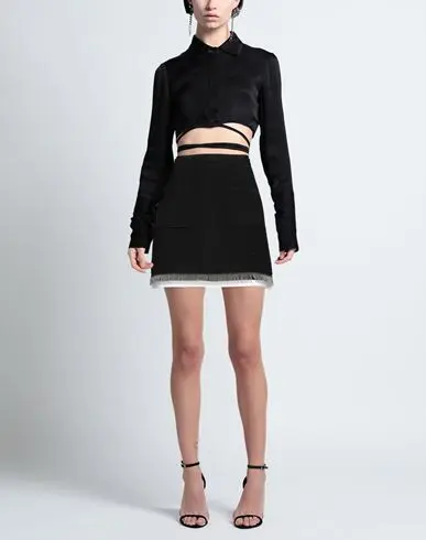 N°21 Mini Tweed Flared Skirt With Appliqués
