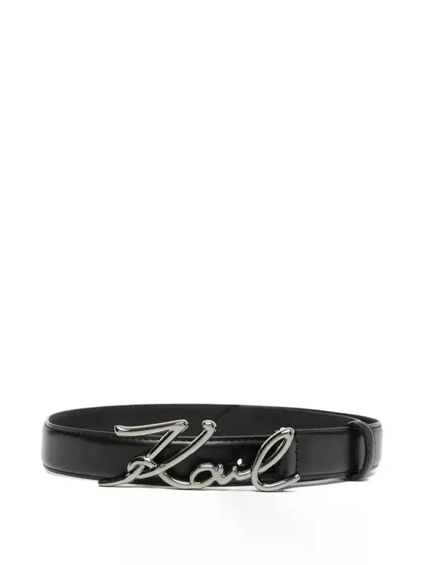 Karl Lagerfeld Signature Pin-buckle Belt - Black