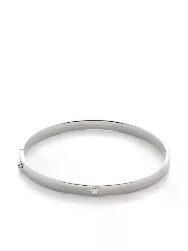 Monica Vinader Diamond Bangle Bracelet - Silver