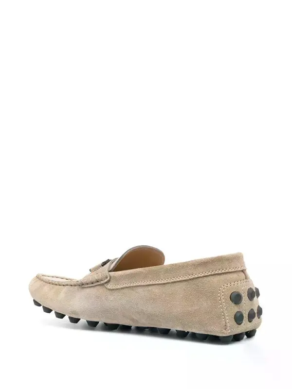 TOD'S Gommino Double T Suede Loafers - Neutrals