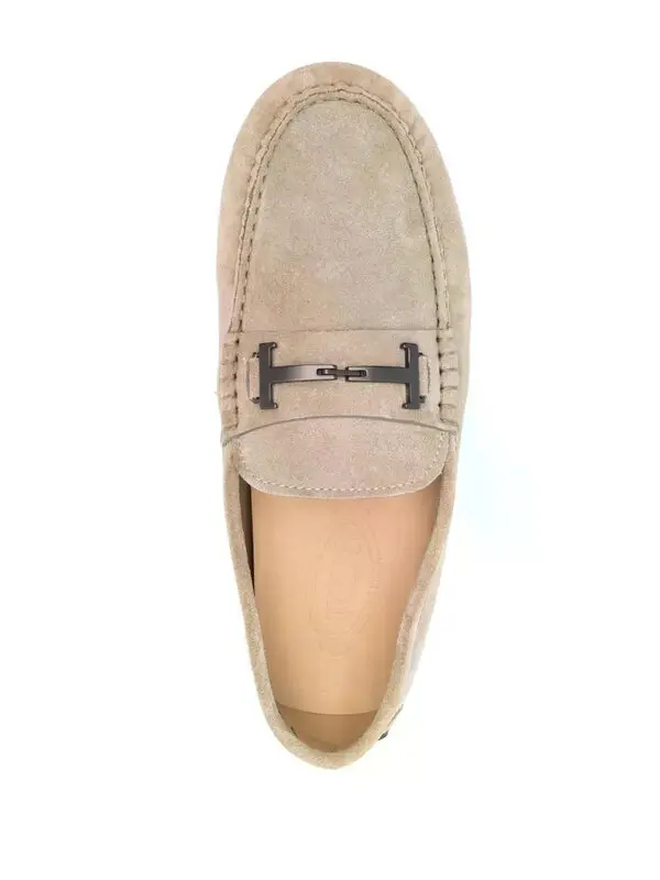 TOD'S Gommino Double T Suede Loafers - Neutrals