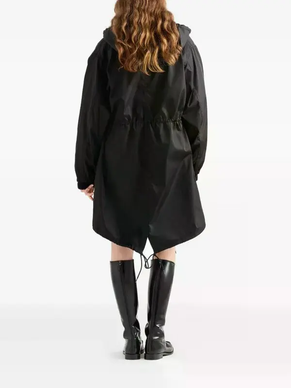 Prada Triangle-logo Hooded Raincoat - Black