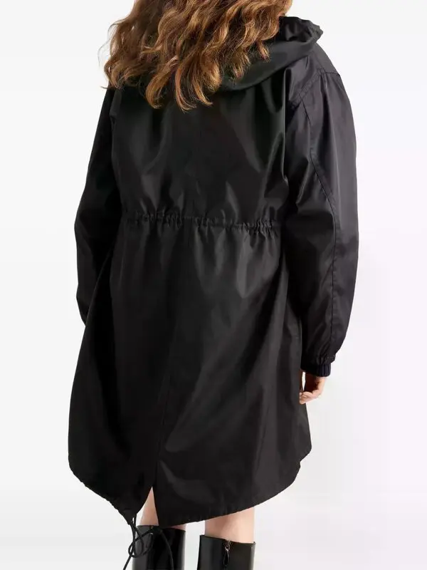 Prada Triangle-logo Hooded Raincoat - Black