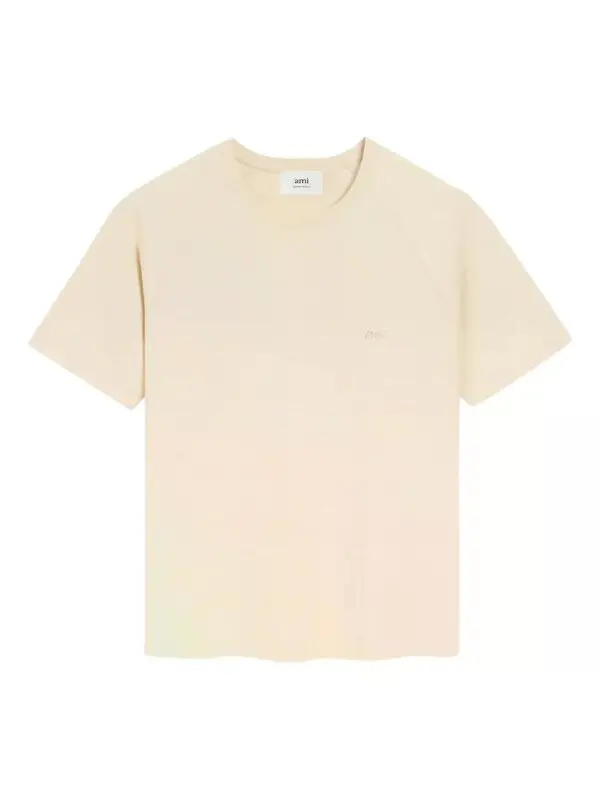 AMI Paris Embroidered Raglan-sleeve T-shirt - Neutrals