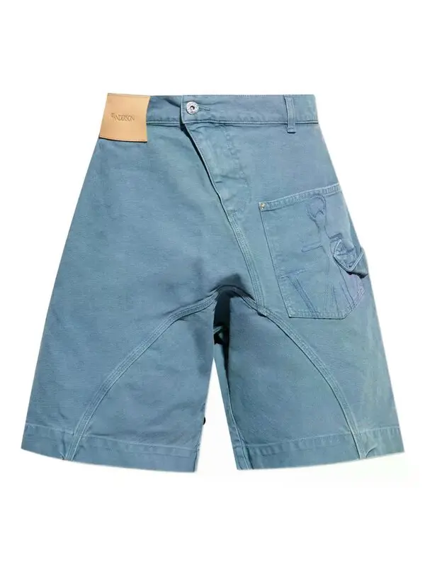 JW Anderson Twisted Denim Shorts With Anchor Patch