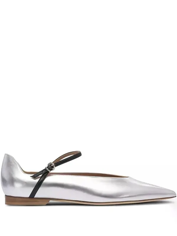 LELLA BALDI Théa Pointed-toe Leather Flats
