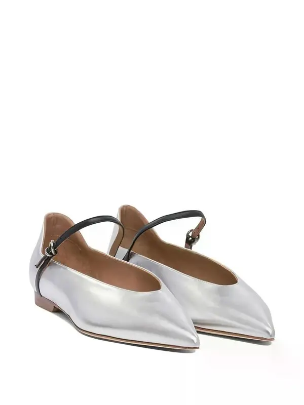 LELLA BALDI Théa Pointed-toe Leather Flats