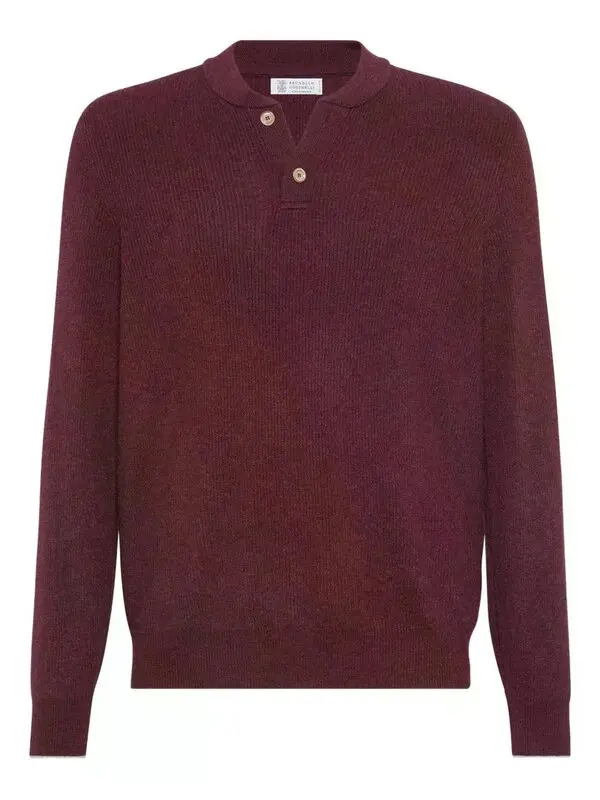 Brunello Cucinelli Ribbed Henley Sweater