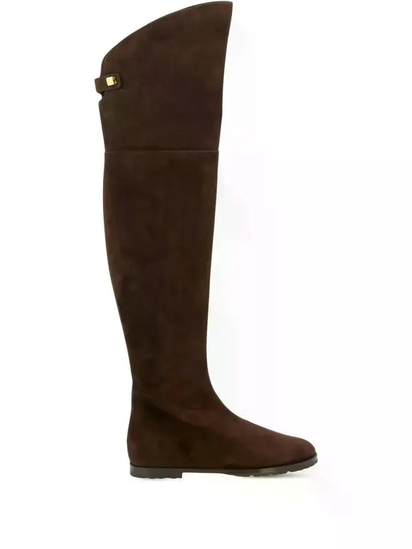 MAISON SKORPIOS Stefania Suede Over-the-knee Boots - Brown