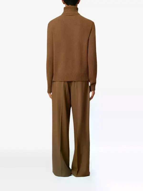 AMI Paris De Coeur Roll-neck Sweater - Brown
