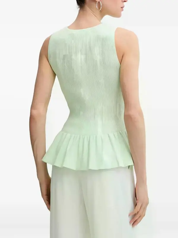 Karl Lagerfeld Ribbed Peplum Top