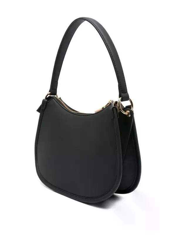 Moschino Logo-plaque Curved Shoulder Bag - Black