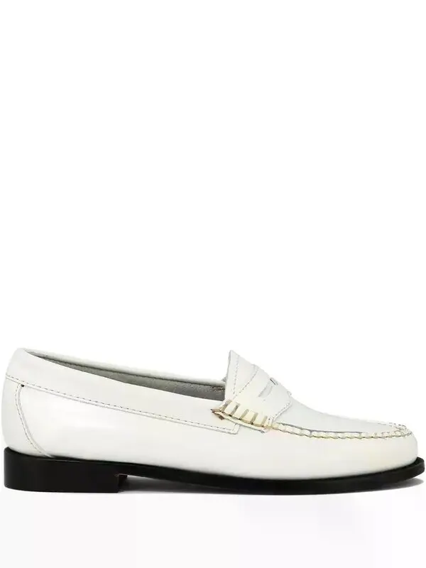 G.H.BASS Leather Penny Loafers - White