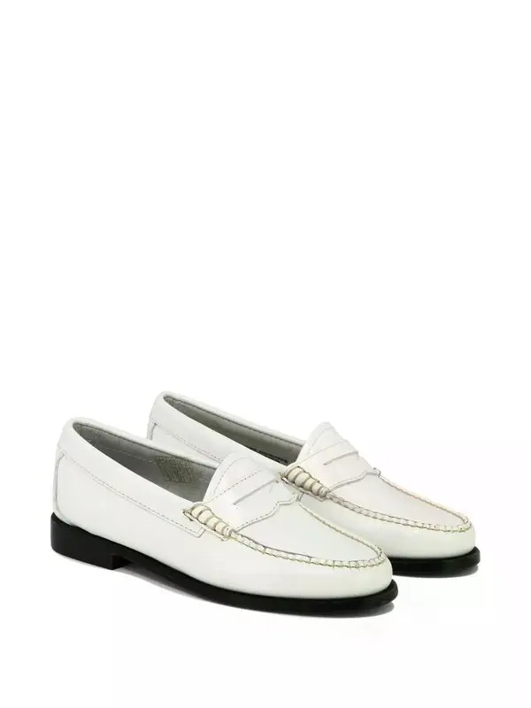 G.H.BASS Leather Penny Loafers - White
