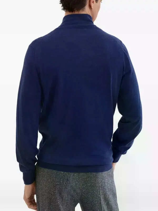 Brunello Cucinelli High-neck Zip-up Sweater - Blue