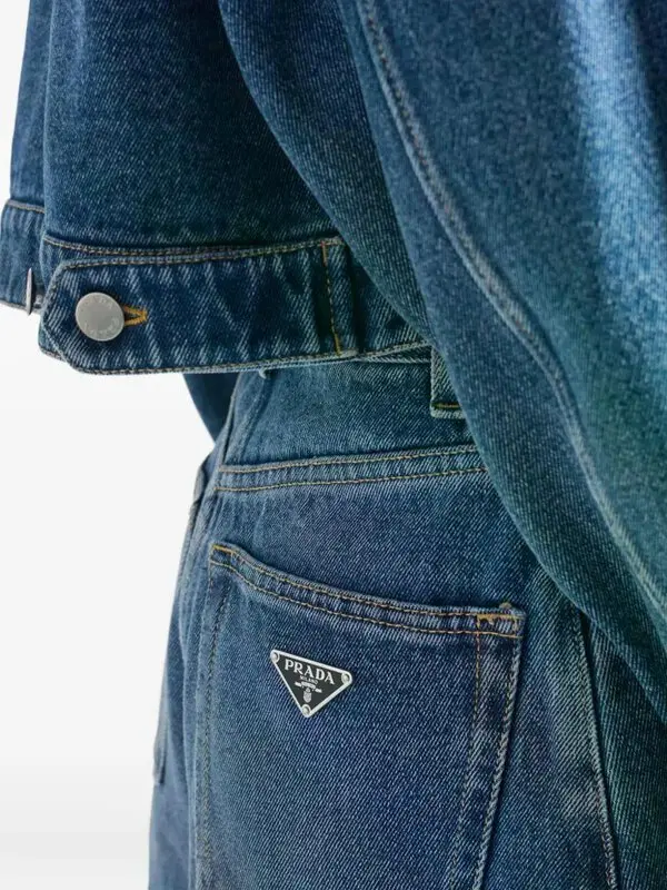 Prada High-rise Five-pocket Denim Shorts