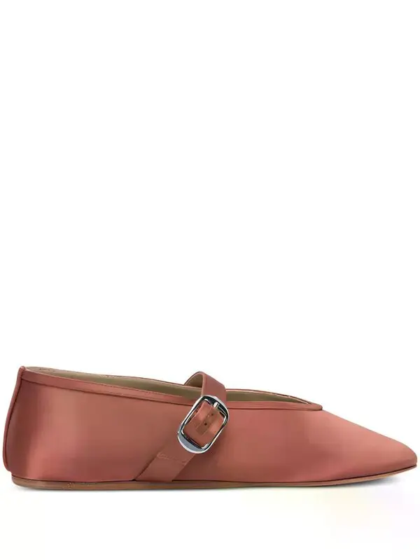 Le Monde Beryl Silk Buckle Ballerina Flats - Brown