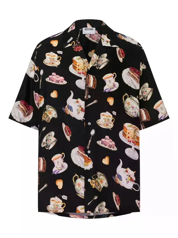 Moschino Printed Silk Shirt - Black