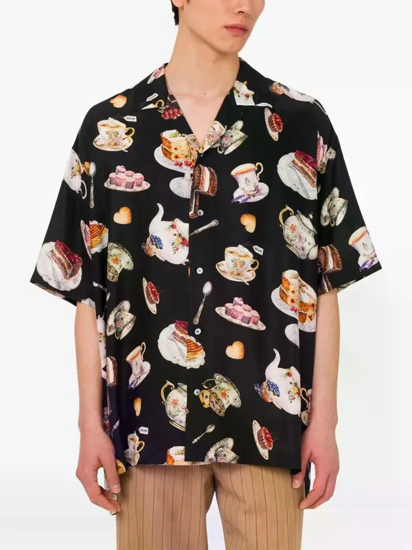 Moschino Printed Silk Shirt - Black