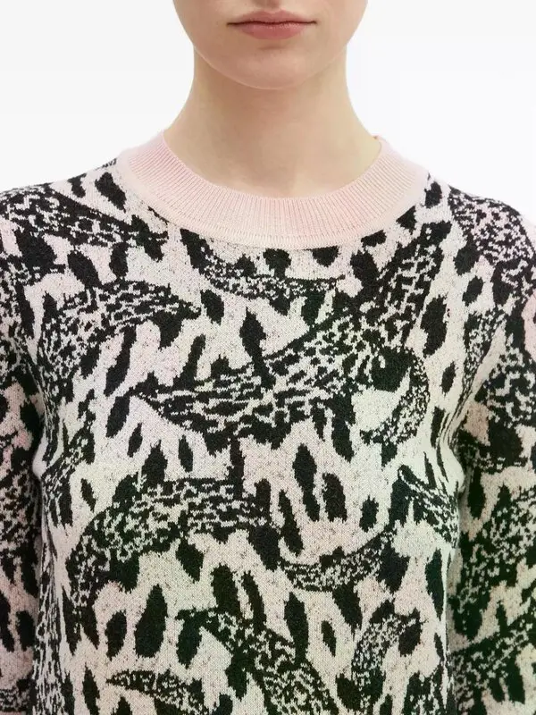 Fiorucci Leopard-jacquard Crew-neck Sweater
