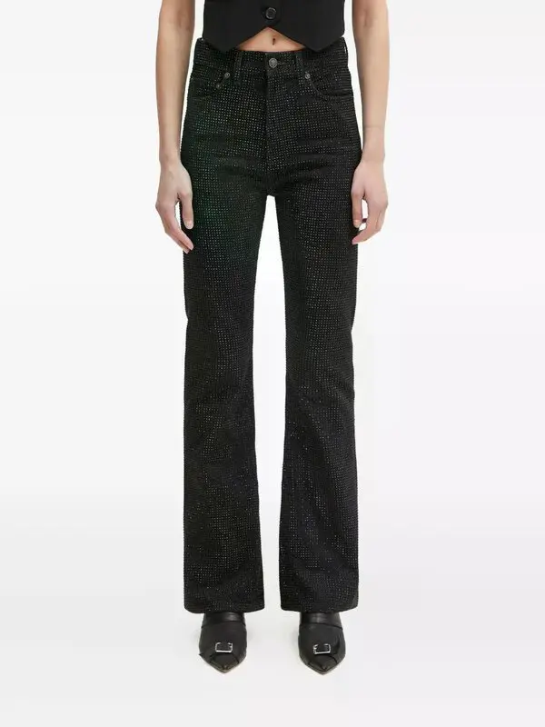 Fiorucci Crystal-embellished Flared Jeans