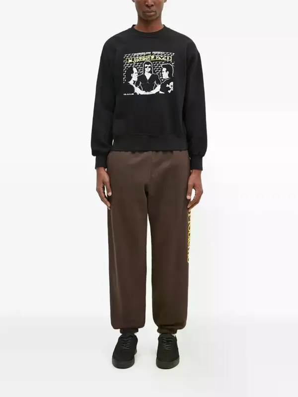 Aries Slogan-print Sweatpants - Brown