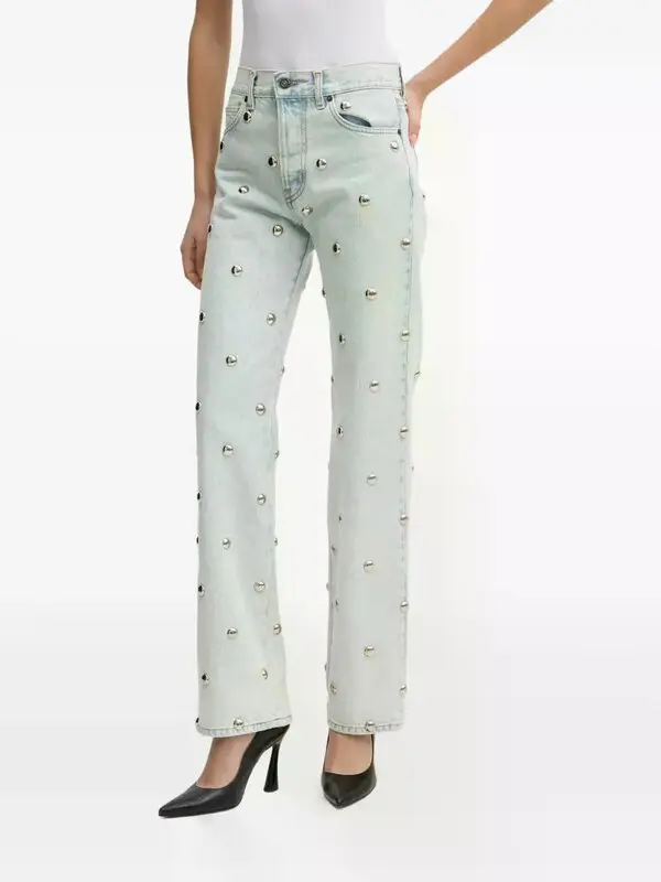 Fiorucci Stud-embellished Straight Leg Jeans
