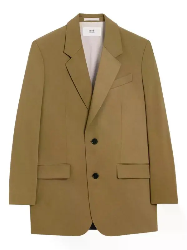 AMI Paris Single-breasted Wool Jacket - Green