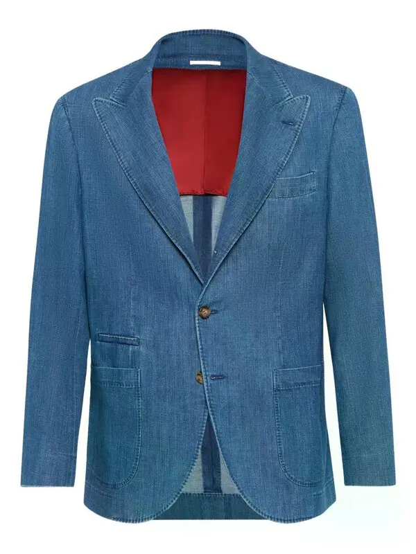 Brunello Cucinelli Three-button Patch-pocket Blazer - Blue