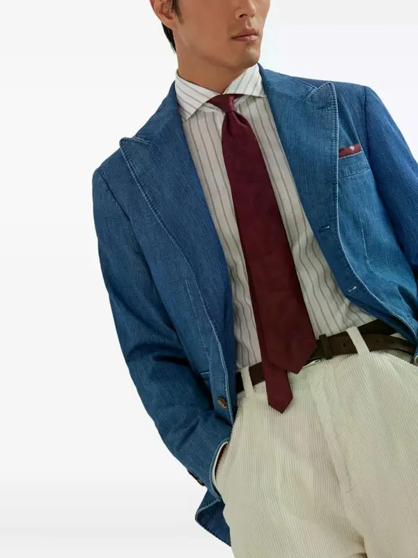 Brunello Cucinelli Three-button Patch-pocket Blazer - Blue