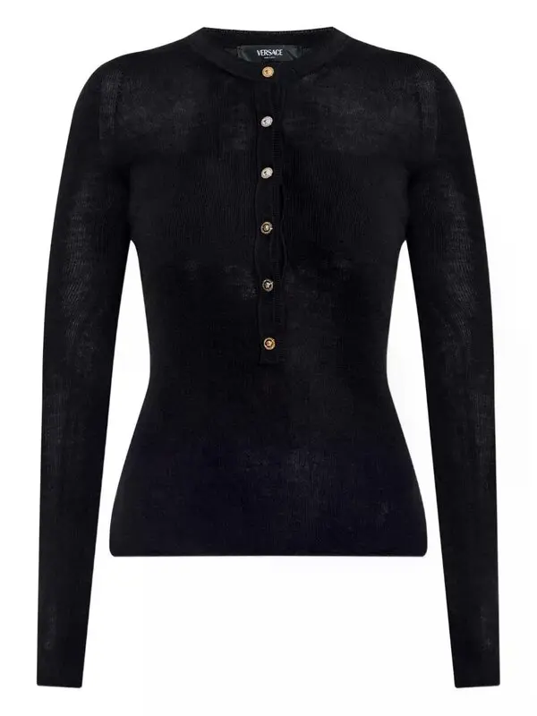 Versace Button-embellished Wool Sweater