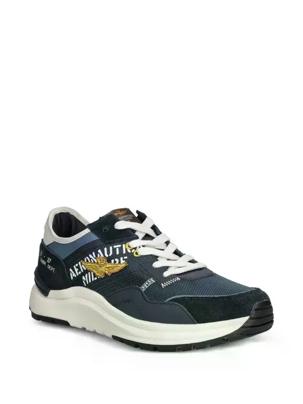 AERONAUTICA MILITARE Logo-embroidered Sneakers - Blue