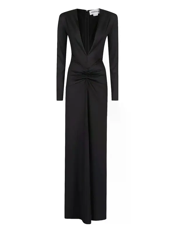 Victoria Beckham Plunge-neck Gathered Maxi Dress